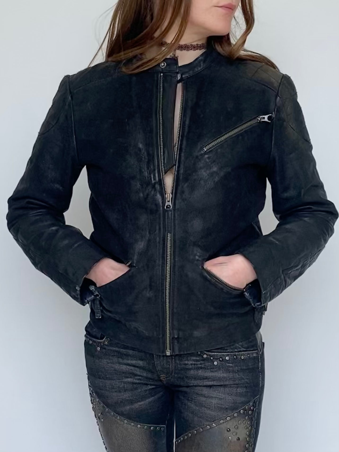 Pepe jeans leather motorcross jacket – Tramp the label